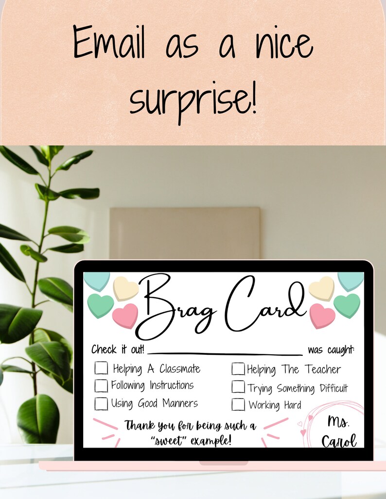 Valentines Brag Card, Teacher Note Cards, Teacher Positive Affirmation ...