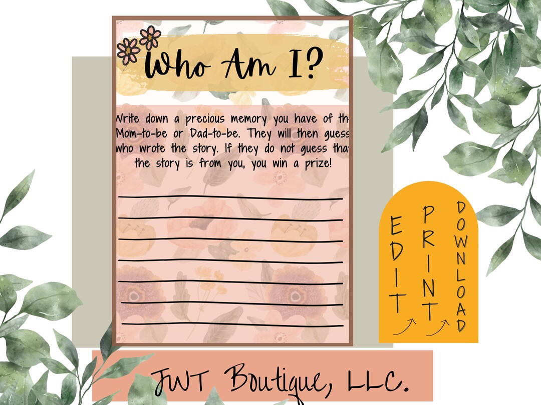 Printable Baby Shower Game, Parents to Be Baby Shower Game, Guessing ...