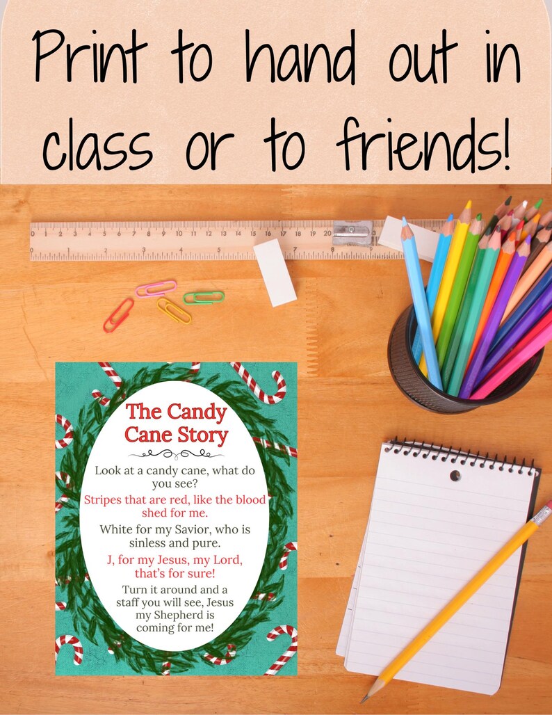 Candy Cane Story, Printable Story of the Candy Cane, Religious ...