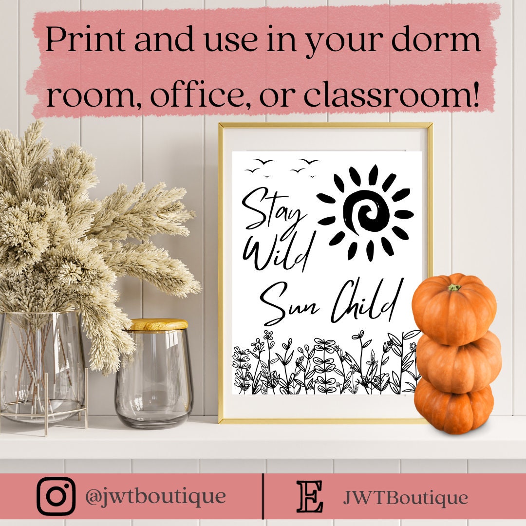 Printable Wall Art Boho, Printable Wall Art Hippie, Wall Art Quotes ...