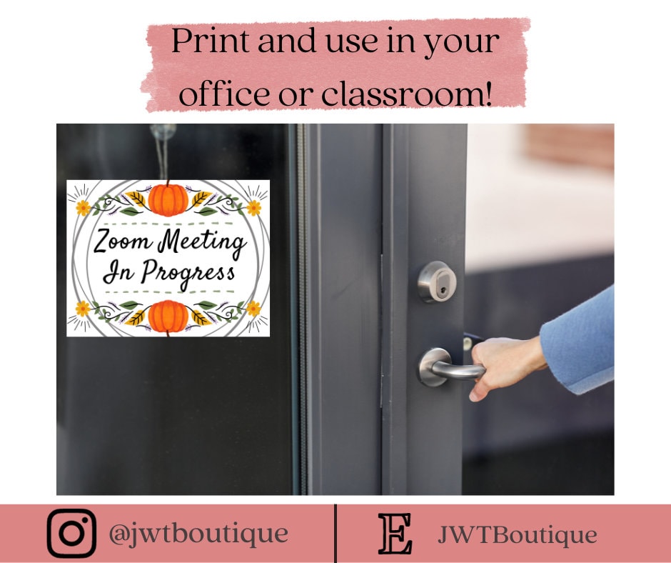 Office Sign for Fall, Zoom Meeting Sign, Office Sign Custom, Sign With ...