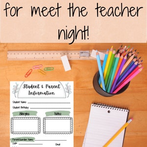 Student Parent Contact Information Form, Information Template, Sign in ...