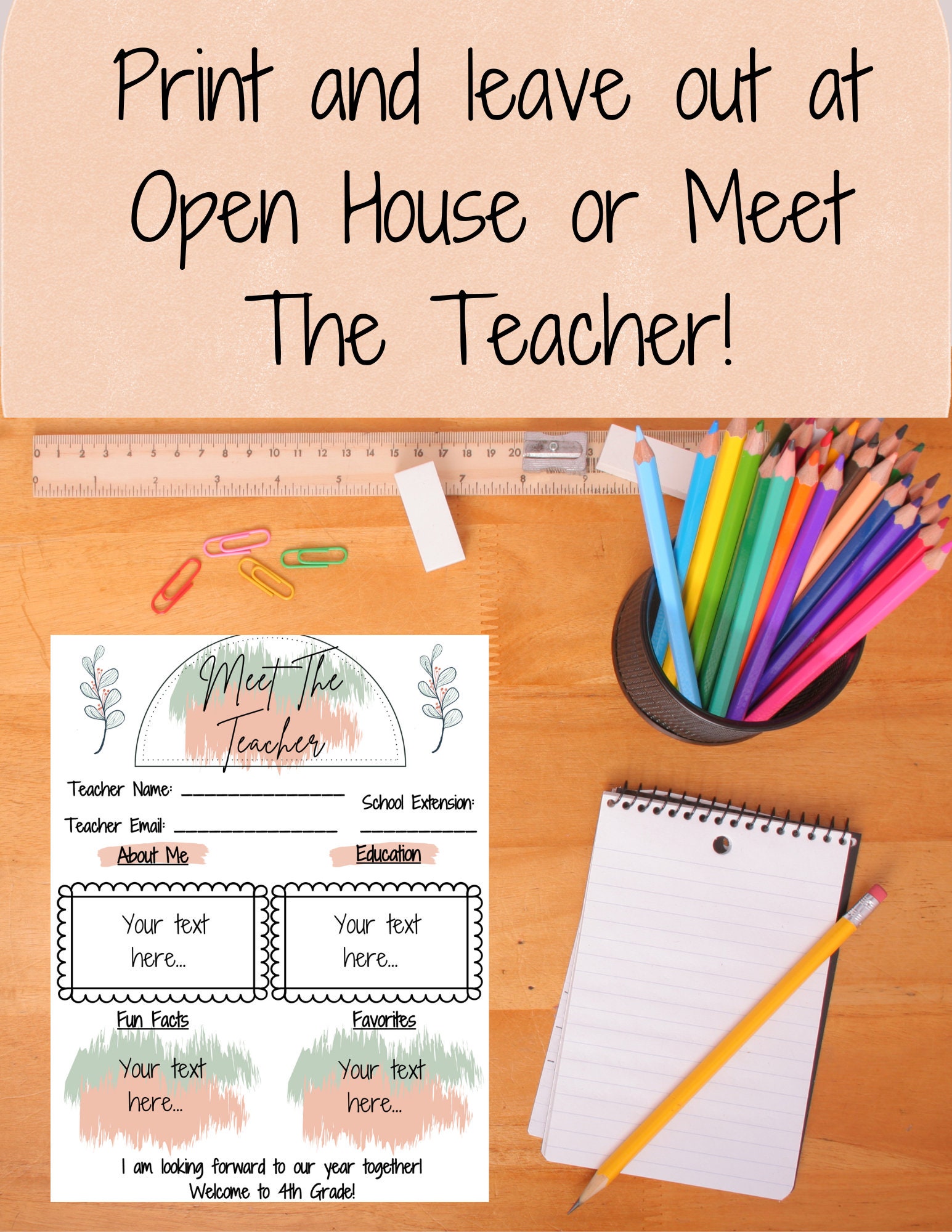 Meet the Teacher Template Editable, Back to School Template, Teacher ...