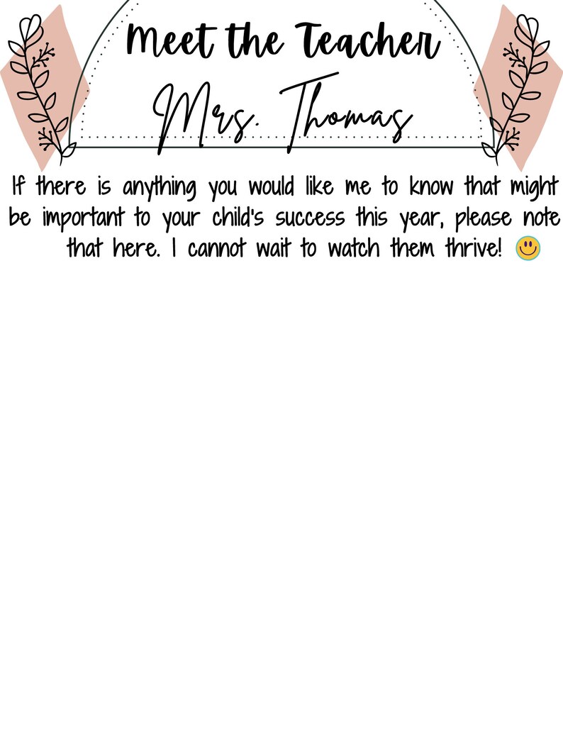 Meet the Teacher Template Editable, Back to School Template, Teacher ...