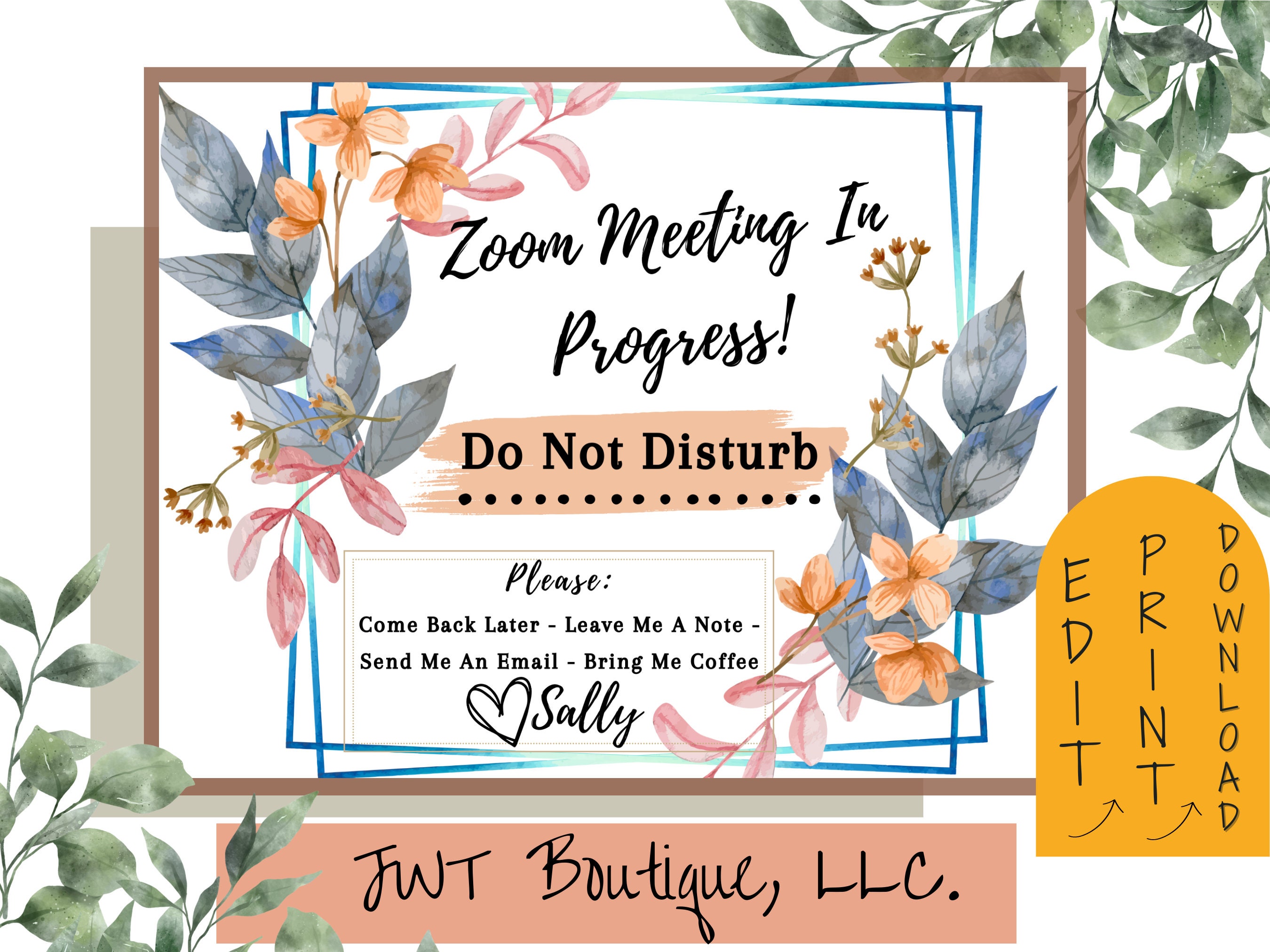 Office Sign for Wall, Zoom Meeting Sign, Office Sign Custom, Office ...