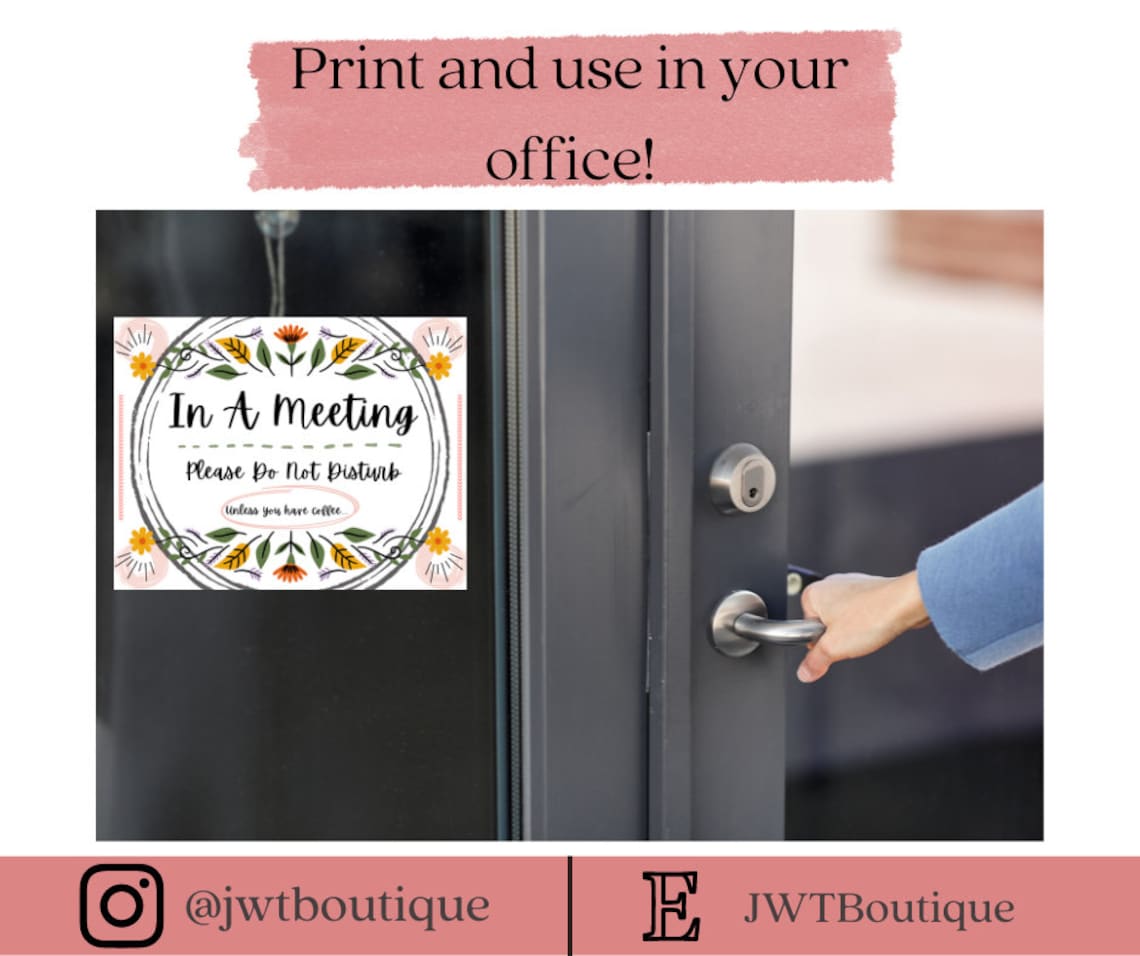 Office Sign, Office Sign Printable, Office Sign for Door, in a Meeting ...