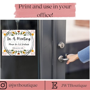Office Sign, Office Sign Printable, Office Sign for Door, in a Meeting ...