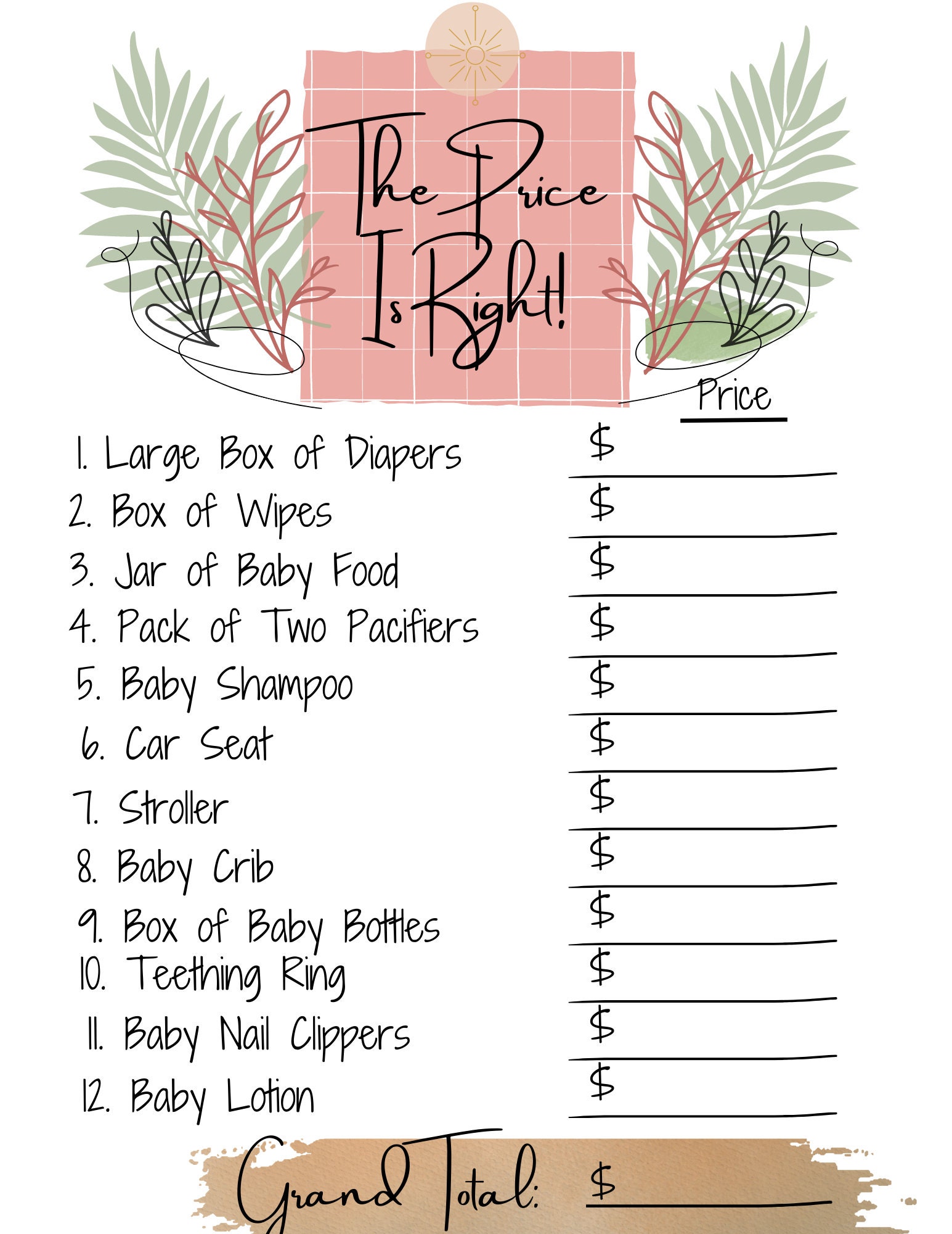 Baby Shower Game, Guessing Game Baby Shower, Boho Baby Shower, the ...