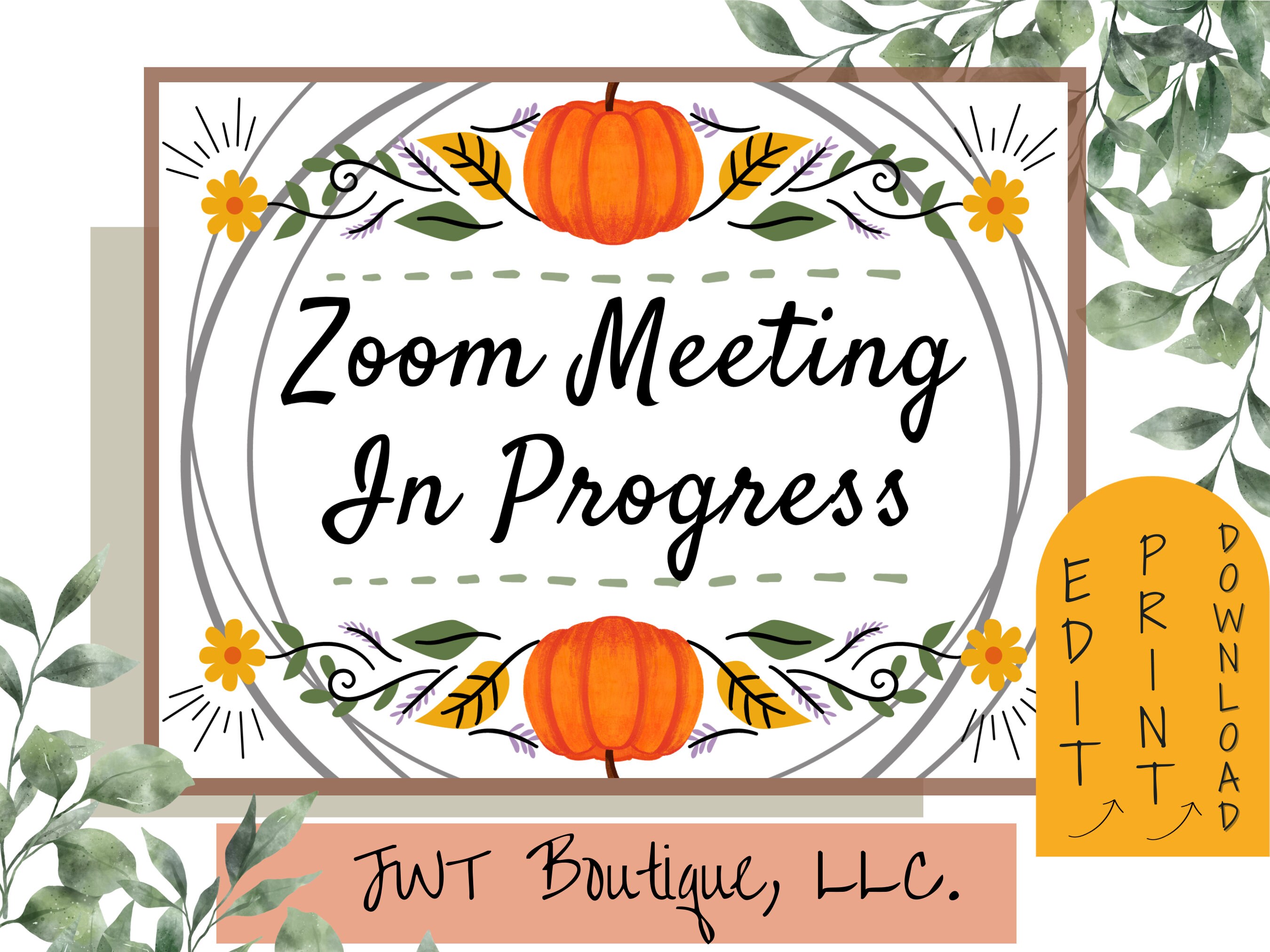 Office Sign for Fall Zoom Meeting Sign Office Sign Custom - Etsy