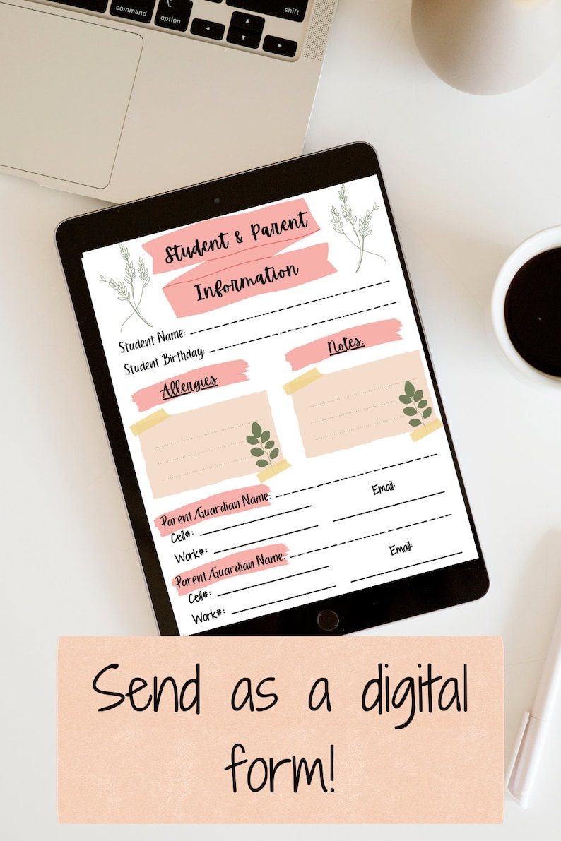 Student Parent Contact Information Form, Information Template, Sign in ...