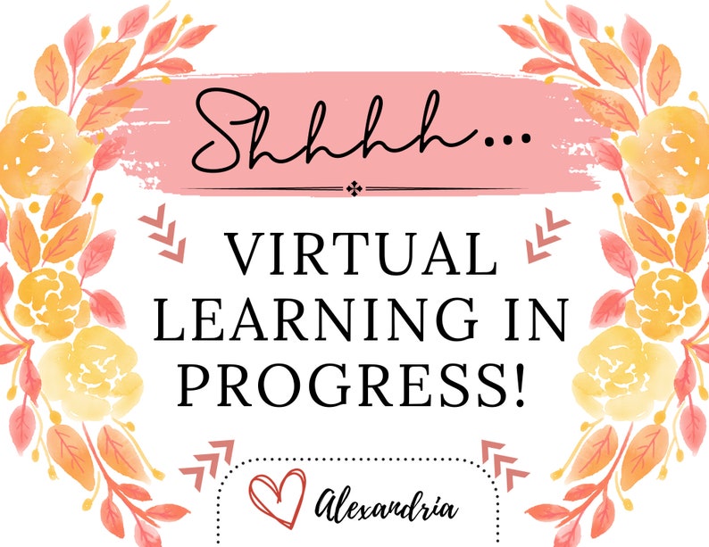 Office Signs, Classroom Sign Printable, Virtual Learning Signs, Fall ...