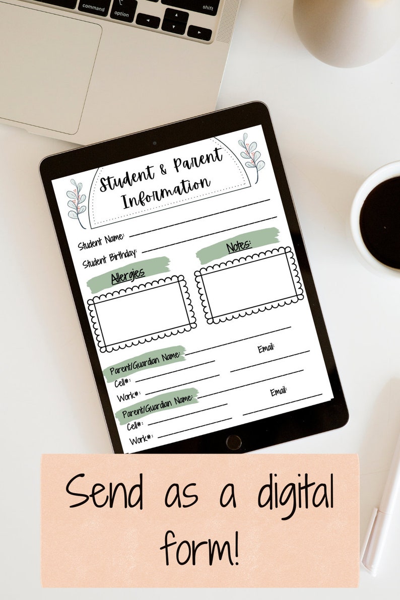 Student Parent Contact Information Form, Information Template, Sign in ...