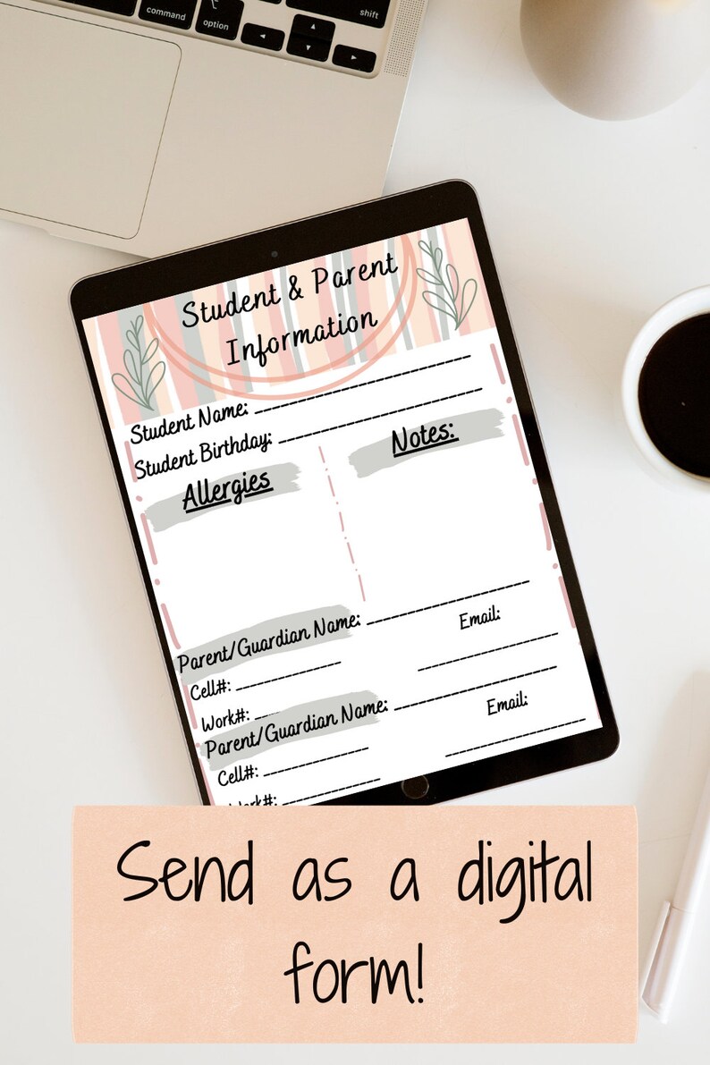 Student Parent Contact Information Form, Information Template, Sign in ...