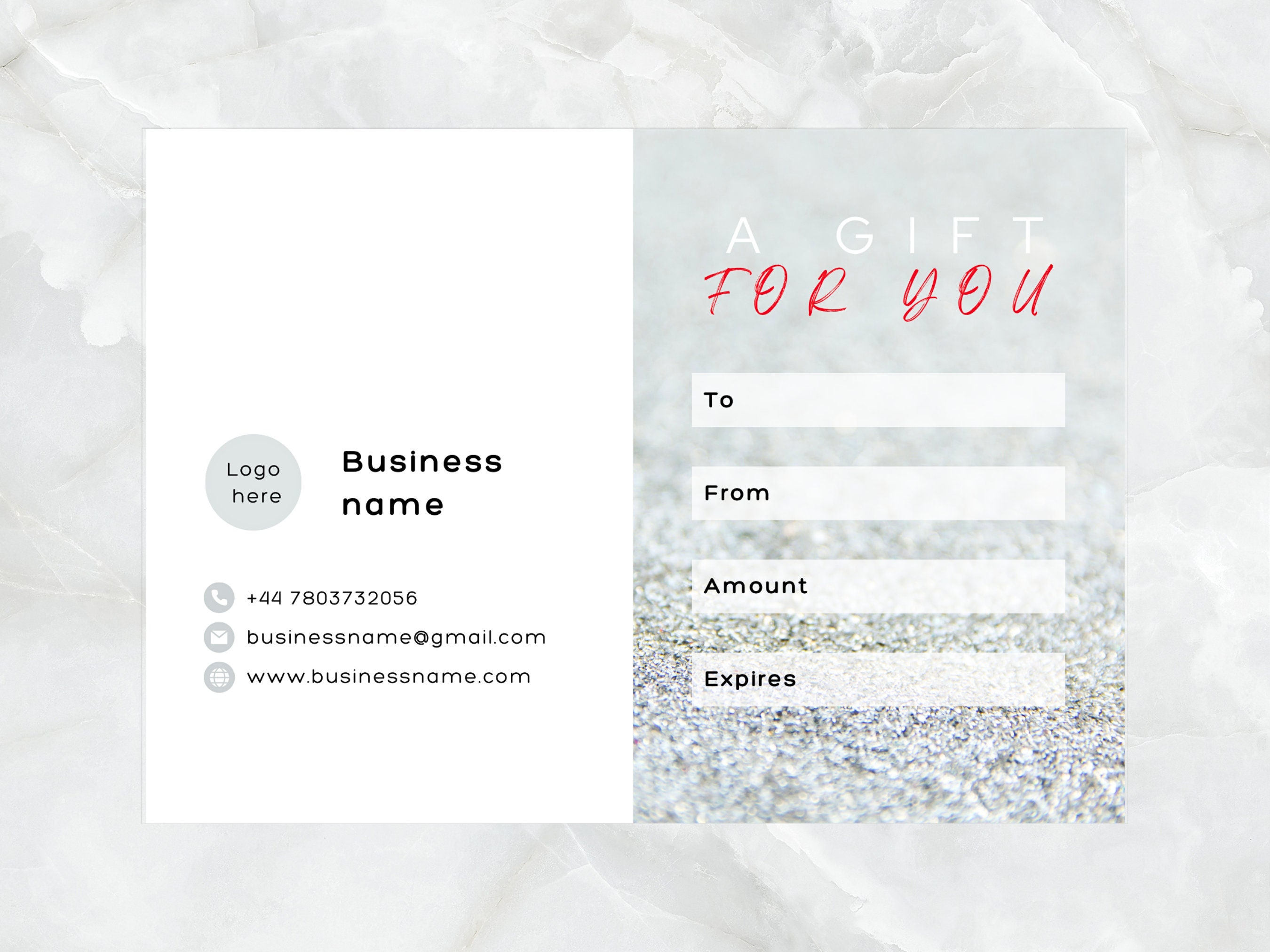 A Stunning, Editable Gift Certificate, DIY Gift Card, Gift Voucher ...