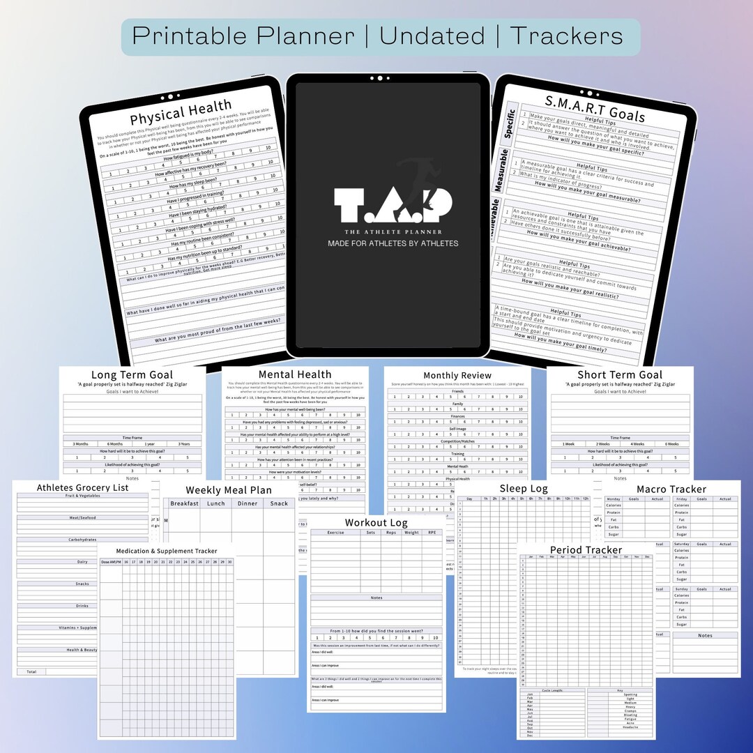 Fitness Planner, Workout Planner, Athletes Planner, Printable Planner ...