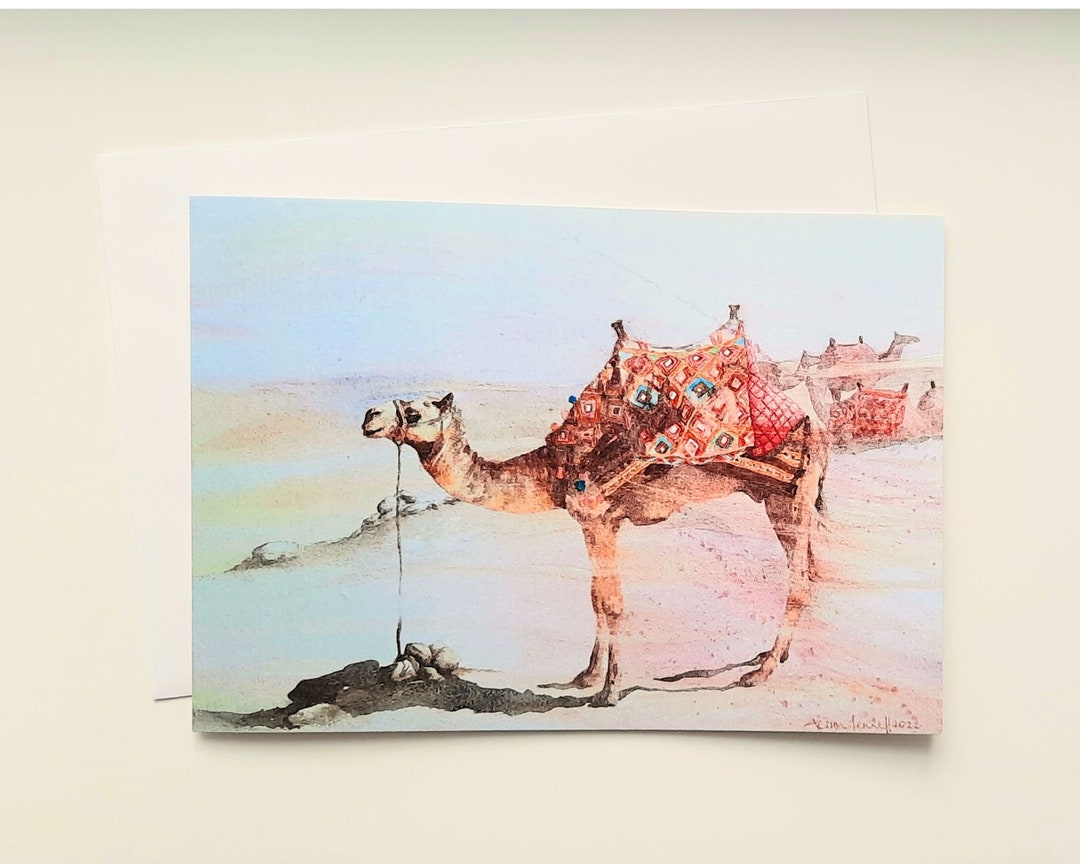 Camel Greetings Card - Etsy