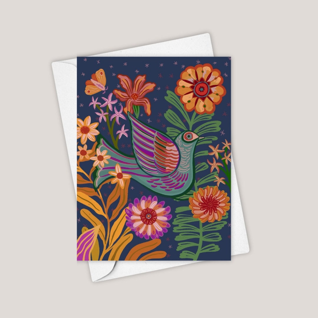 Vintage Inspired Bird Note Card, Blank on the Inside - Etsy