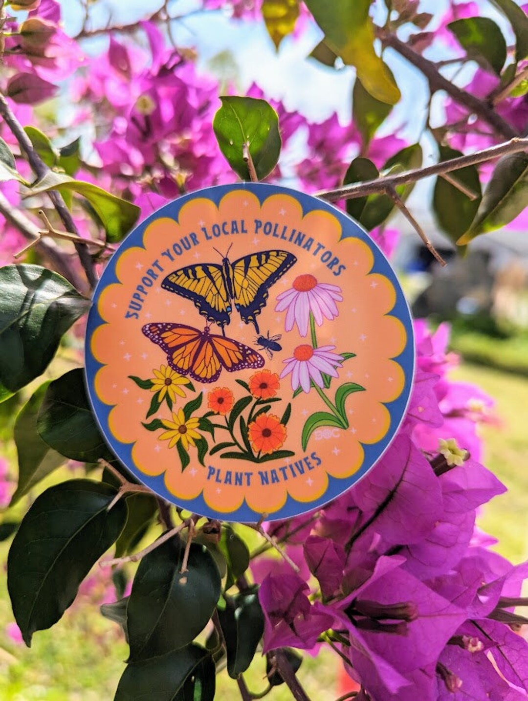 Support Local Pollinators Sticker – Plant Native Plants Eco-friendly ...