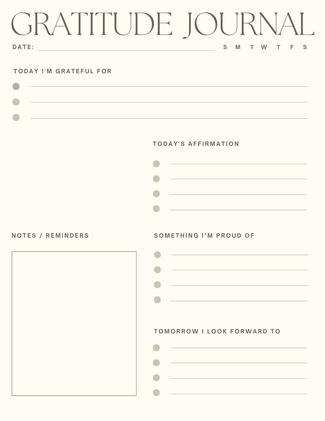 Minimalist Gratitude Journal - Etsy