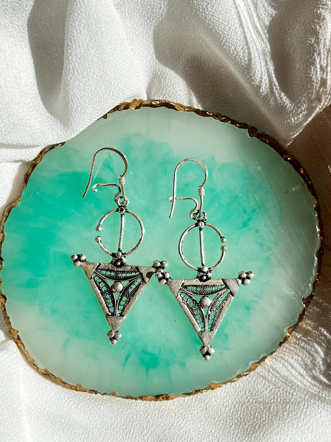 Berber Fibula 925 Silver Earrings, Moroccan Tazrzit Jewelry - Etsy