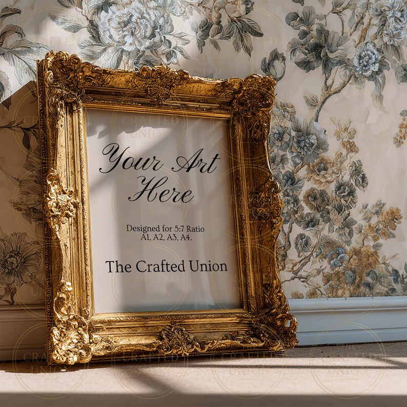 Din A Ratio Mockup Frame, Gold Mockup Frame, Coquette Mockup Frame ...