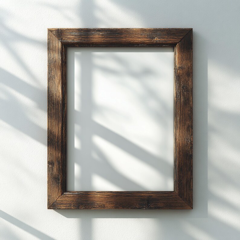 Dark Rustic Wood Frame, Rustic Frame Mockup, Wooden Frame Mockup ...