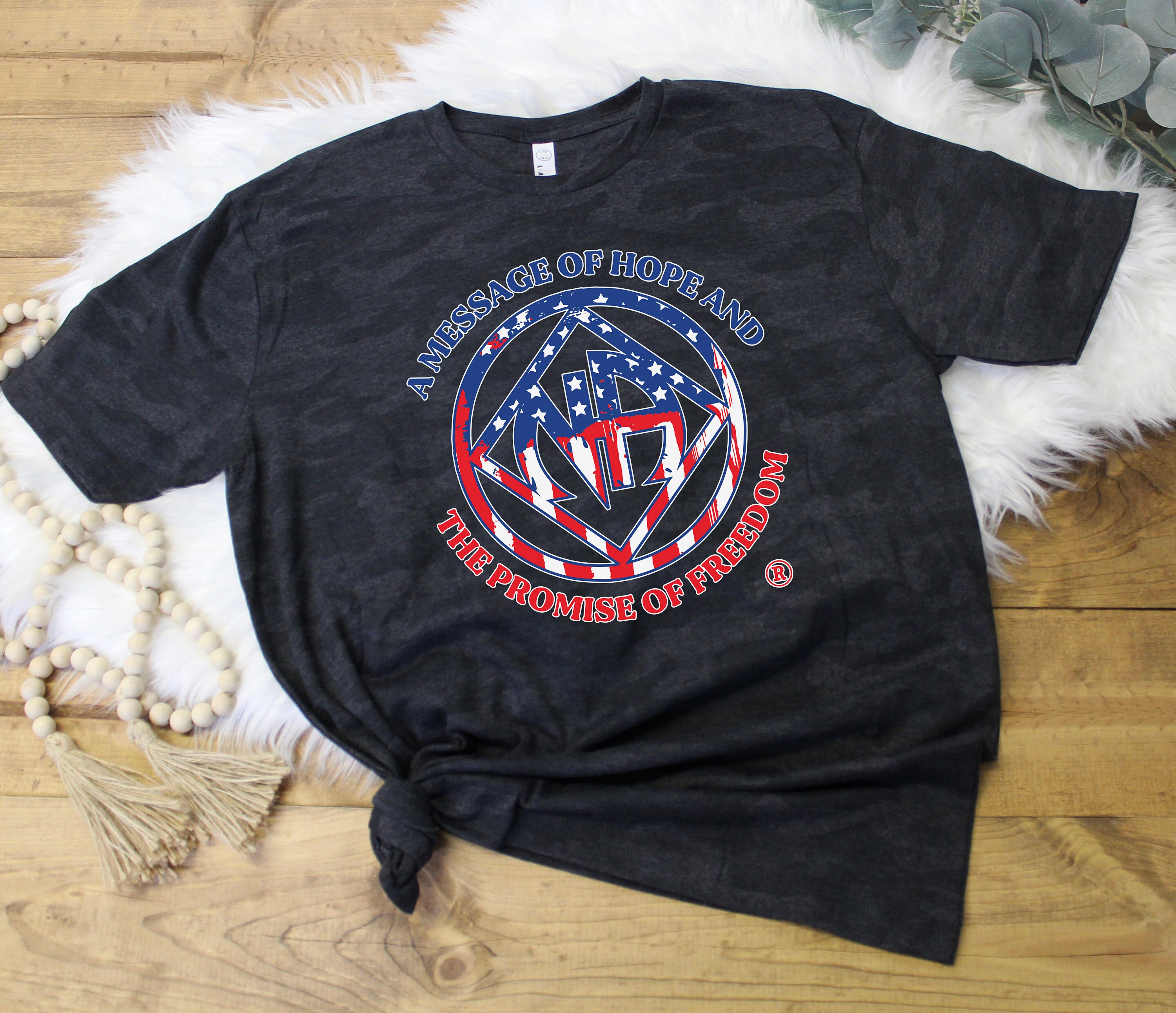 NA Narcotics Anonymous 12 Step Recovery Program Unisex Tee in Storm ...