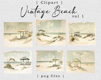 Beach Picnic Clipart Set Vol 1 | Digital Watercolor Clip Art ...