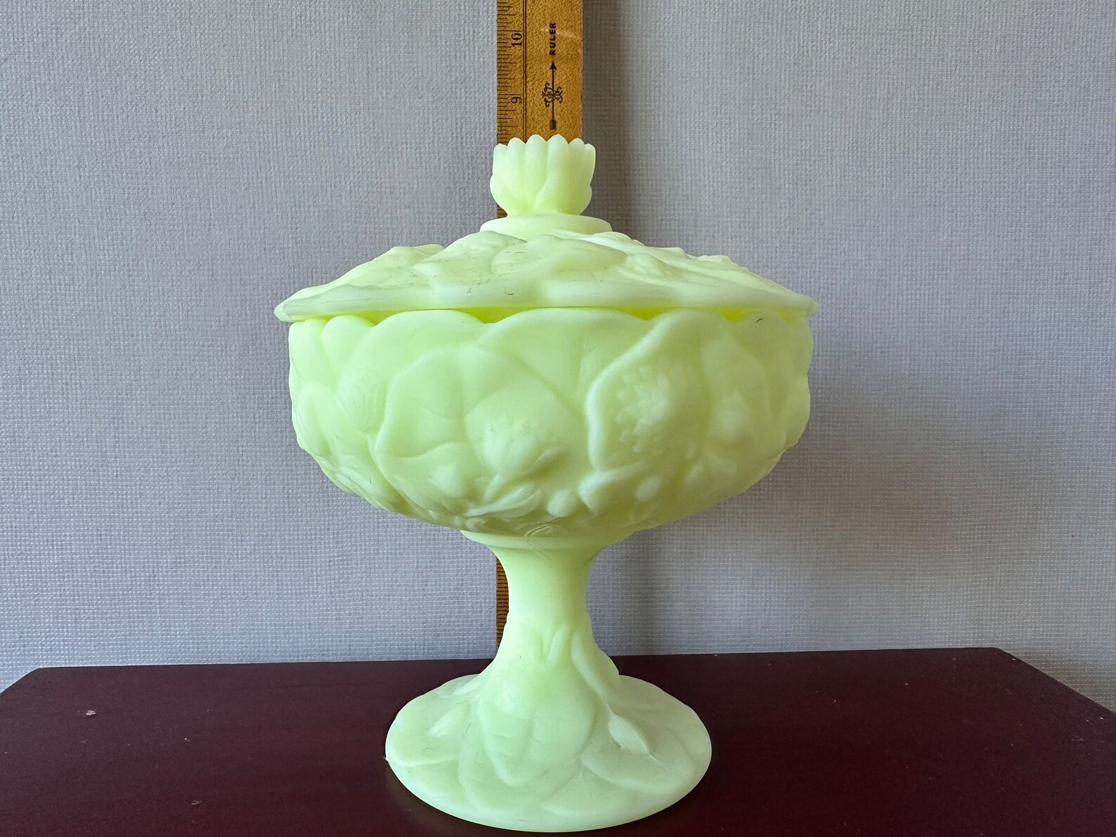 Candy Dish With Lid FENTON URANIUM Glass F02 - Etsy