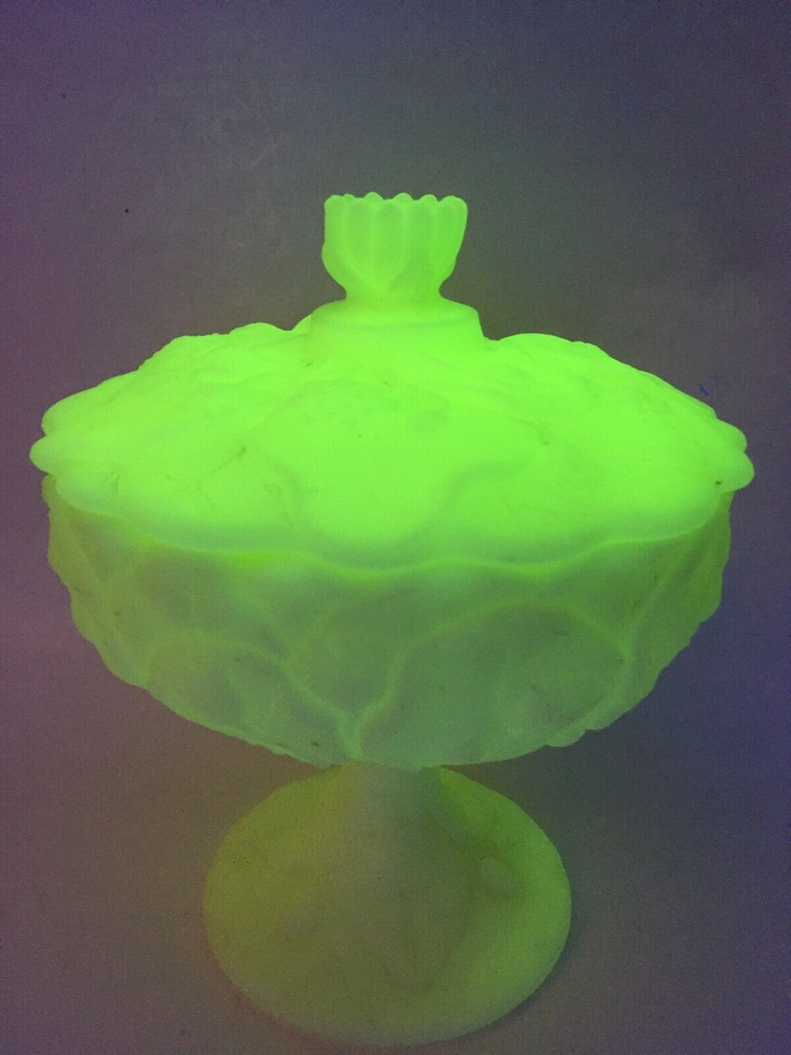 Candy Dish With Lid FENTON URANIUM Glass F02 - Etsy