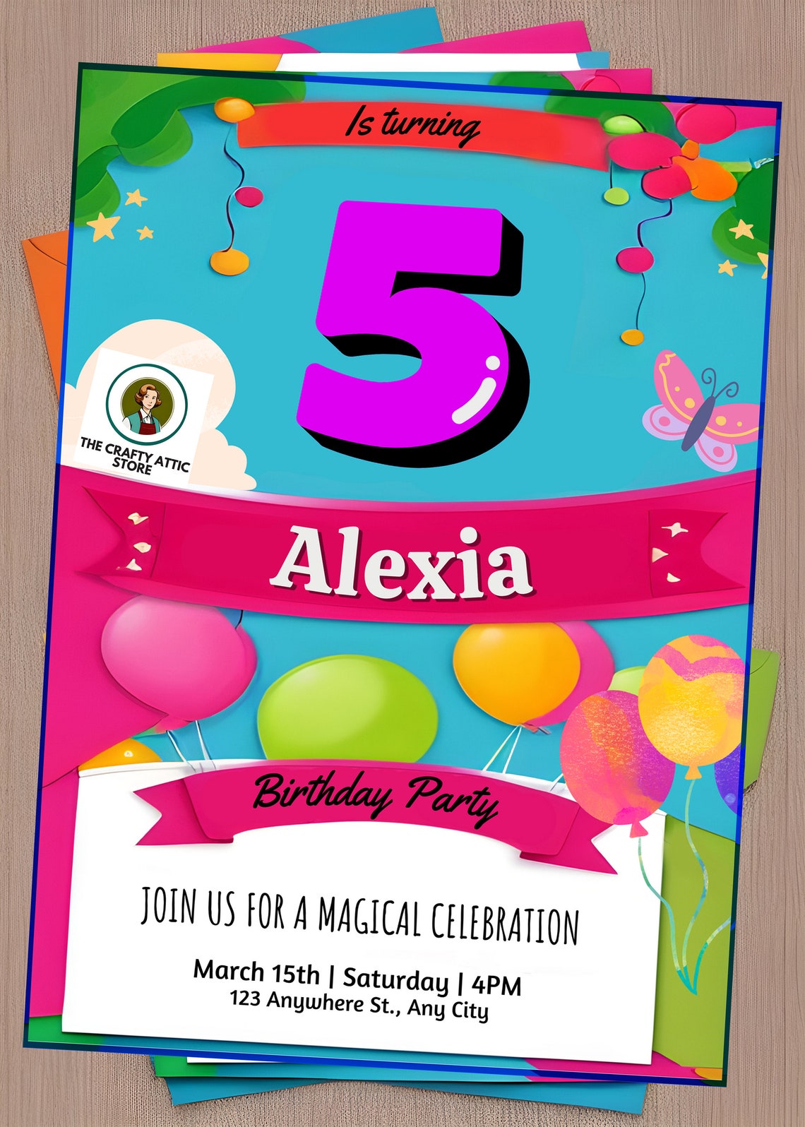 Editable Colorful Birthday Party Invitation Template, Printable ...