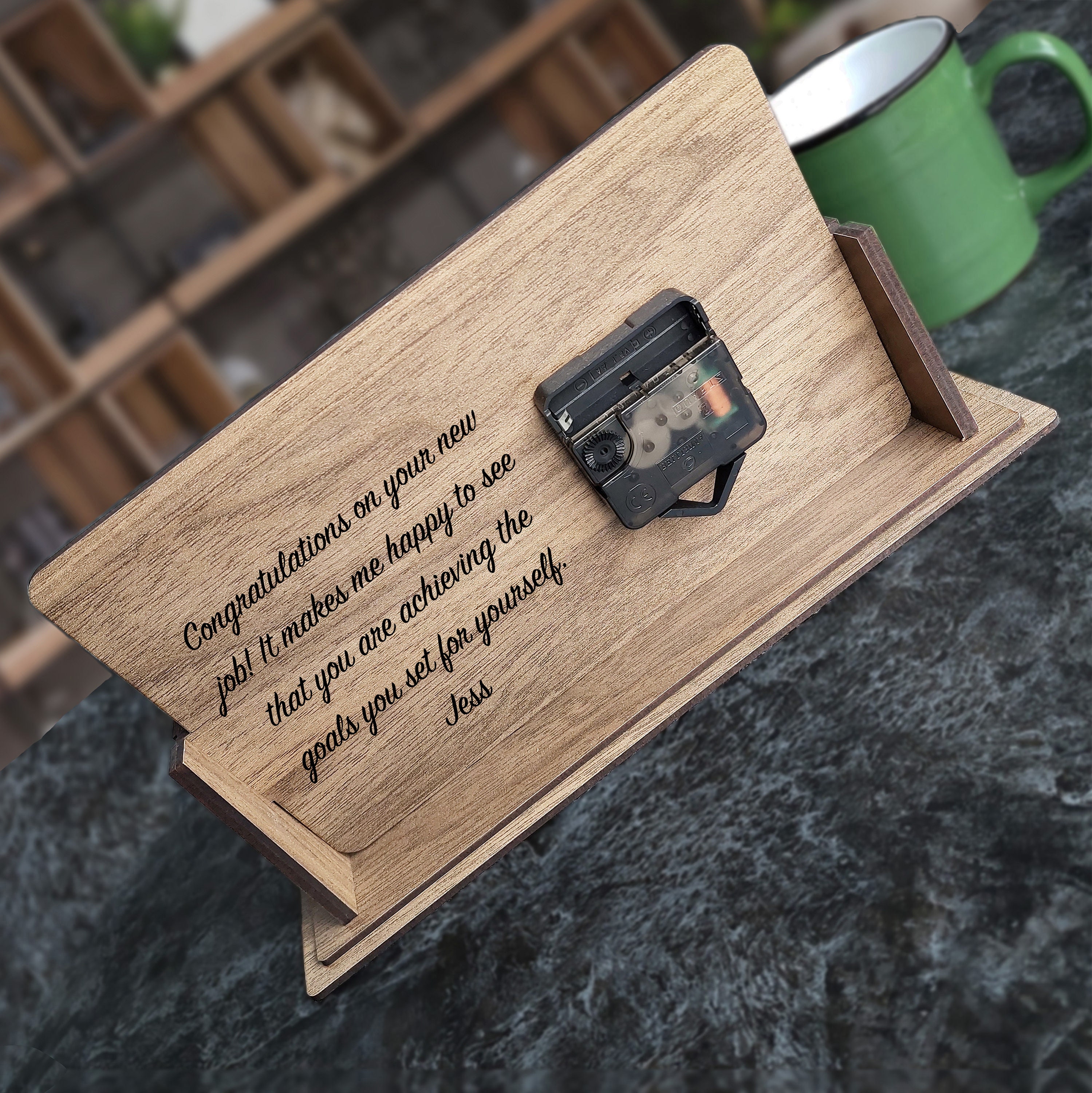 PERSONALIZED DESK Sign Clock Office Gift Engraved Photo Desk - Etsy