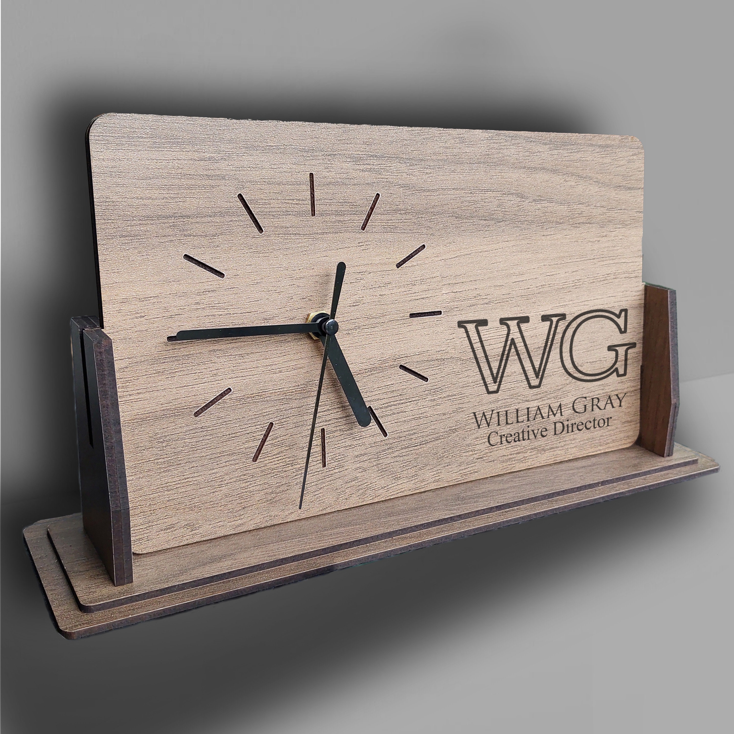 PERSONALIZED DESK Sign Clock Office Gift Engraved Photo Desk - Etsy