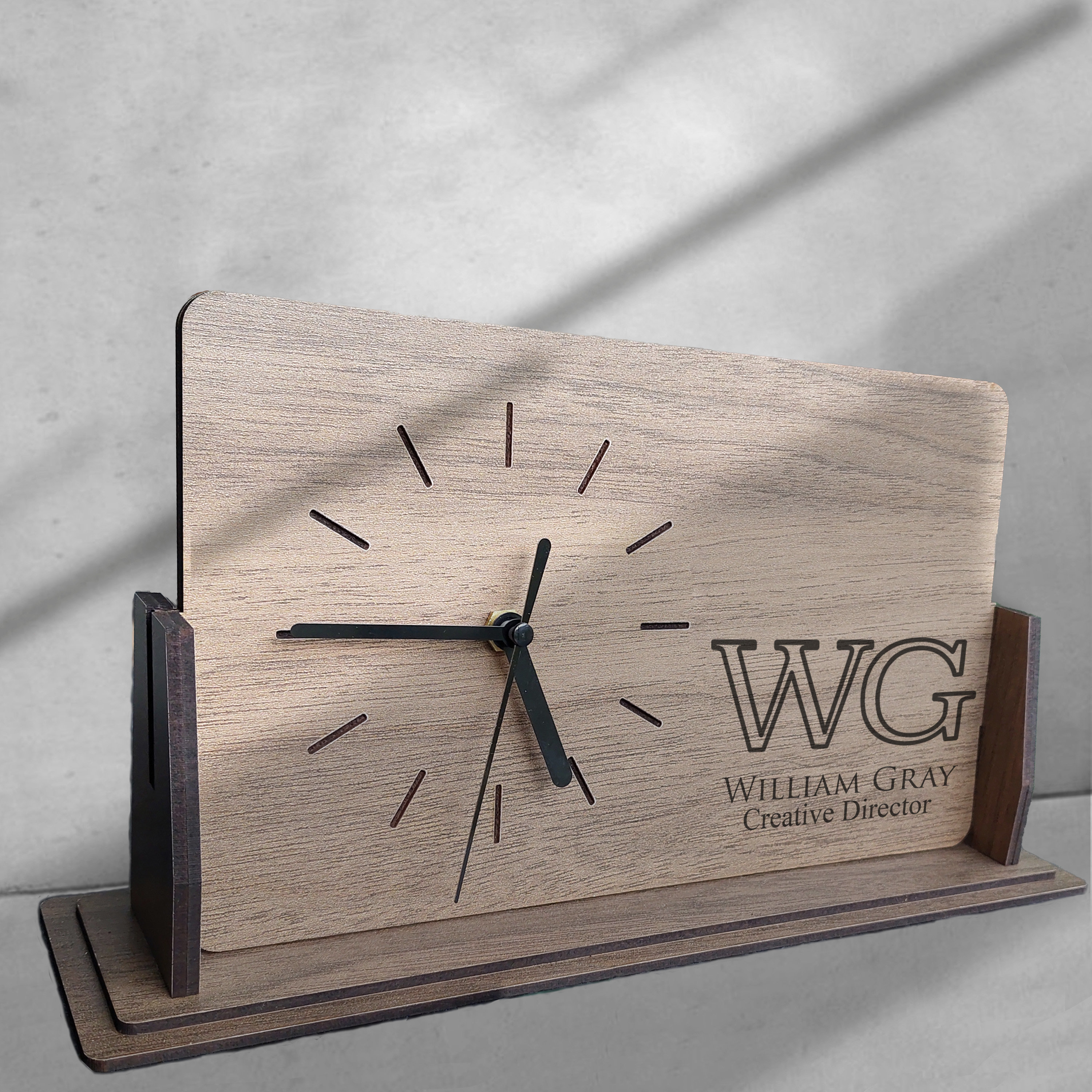 PERSONALIZED DESK Sign Clock Office Gift Engraved Photo Desk - Etsy