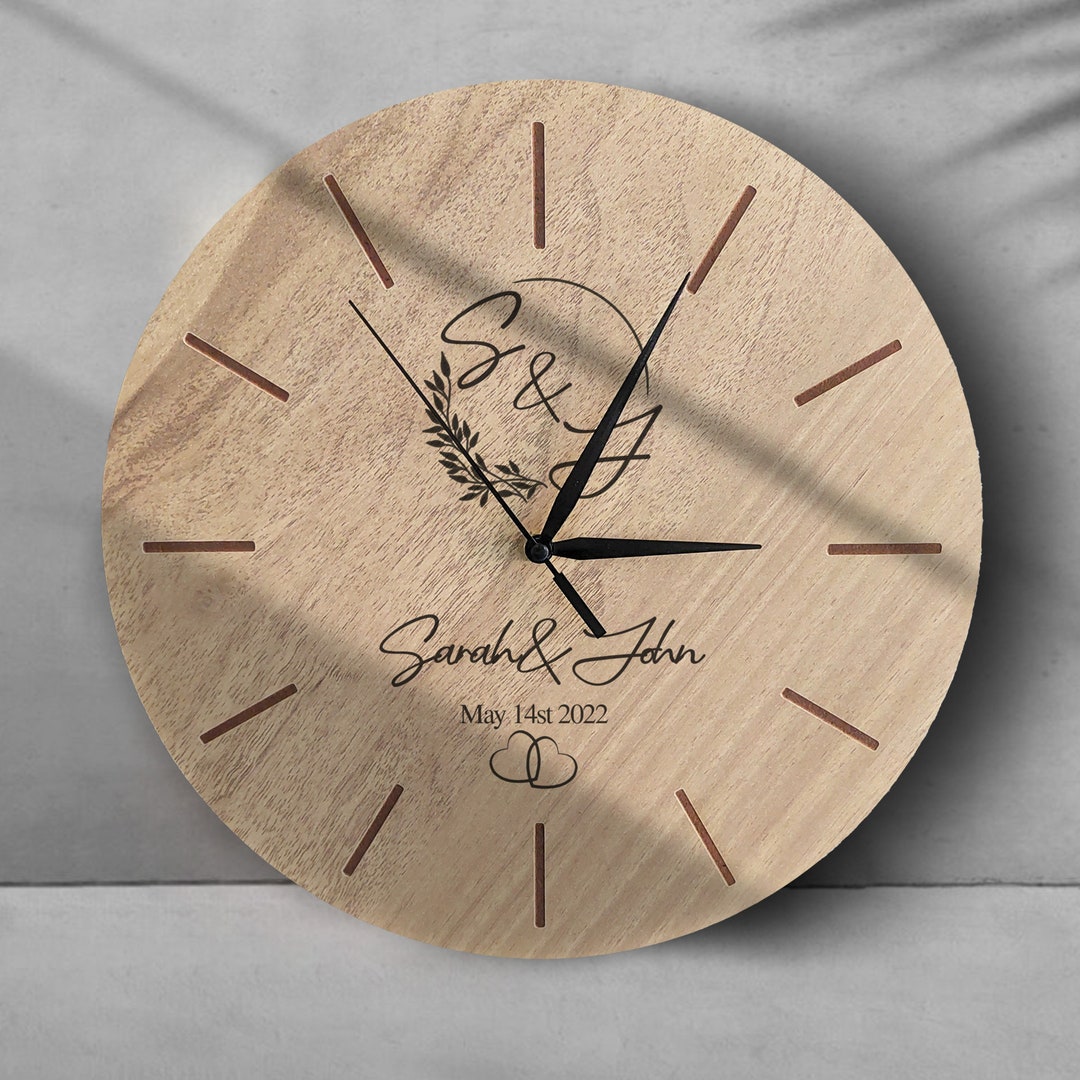 PERSONALIZED WEDDING CLOCK / Customized Wall Clock / Anniversary Family ...