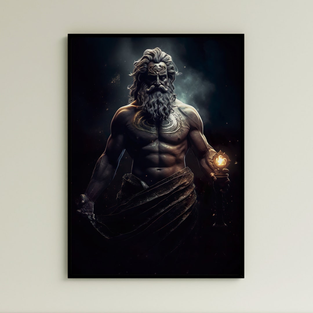Greek God in Ancient Greek Clothing Surrounded by Darkness, Wall Art - Etsy