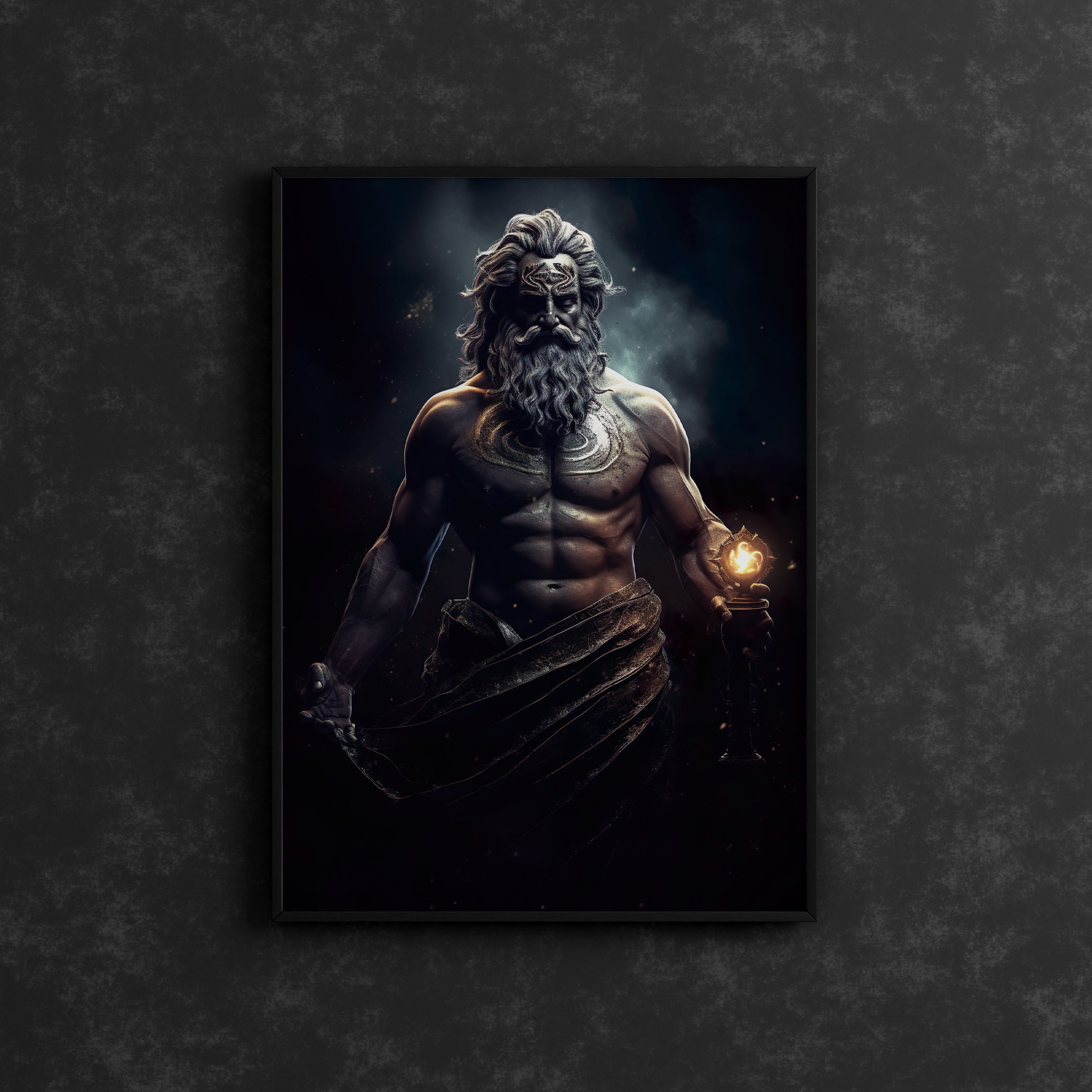 Greek God in Ancient Greek Clothing Surrounded by Darkness, Wall Art - Etsy