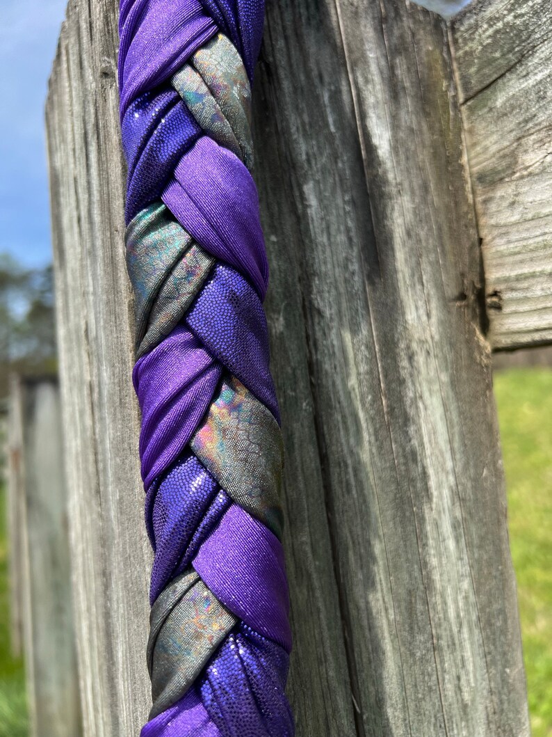 Orange & Metallic Silver Holographic Croc Braided Tail Bag Tri Star ...