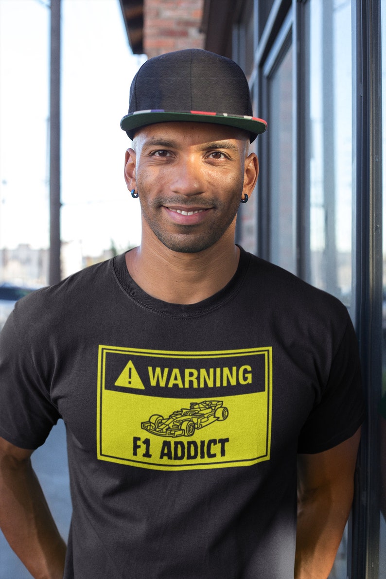 Formula 1 Shirt "warning: F1 Addict" - Funny Racing T-shirt/tee for Men ...