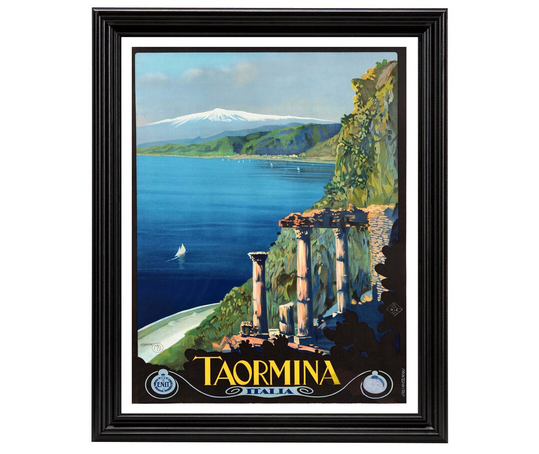 Taormina, Italy. Ready to Frame 18x24" Print Made From a Vintage Poster ...