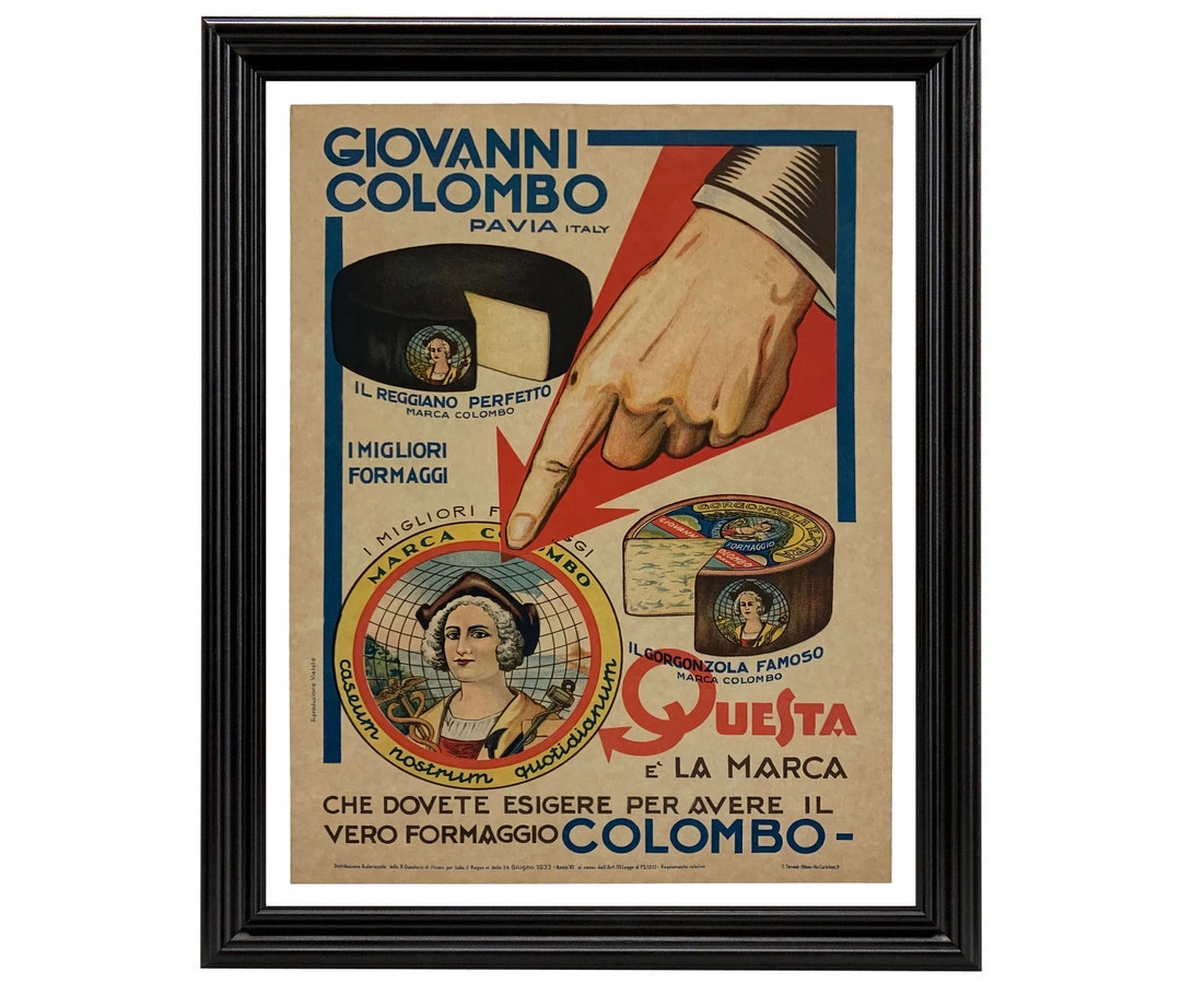 Giovanni Colombo Cheese; Ready to Frame 18x24" Reproduction From a ...
