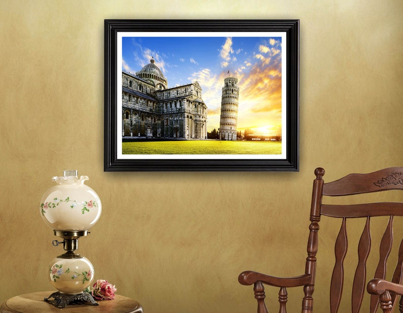 Leaning Tower of Pisa. Ready to Frame 18x24" Print (does Not Include ...