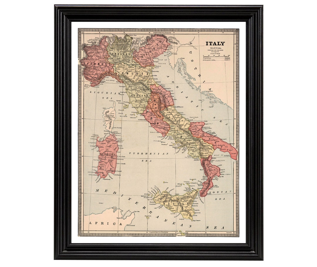 Italy 1883. Ready to Frame 18x24" Print Made From a Vintage Poster or ...