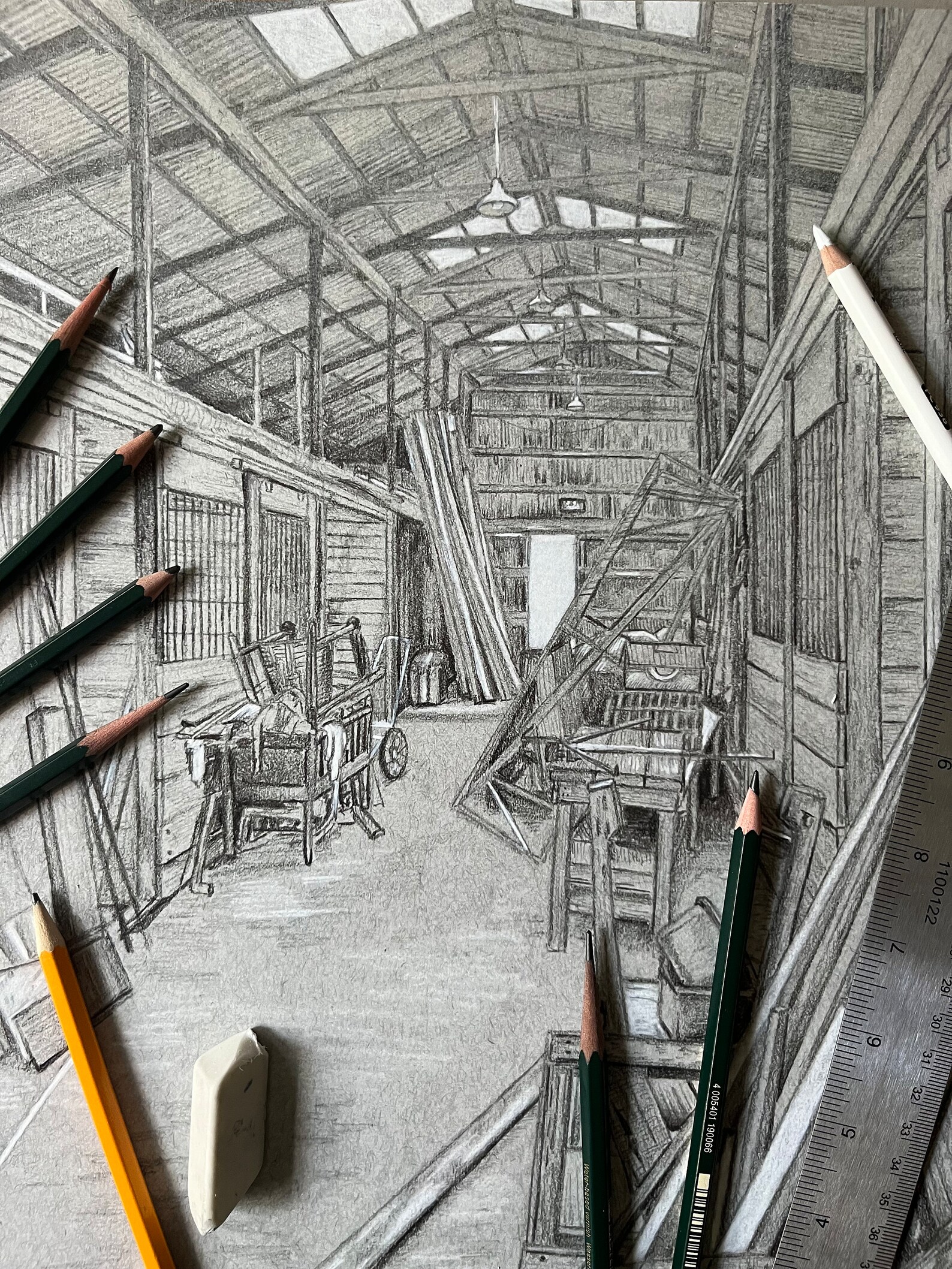 Interior of a Rural Barn: Signed Fine Art Print - Barn Art, Farm Art ...