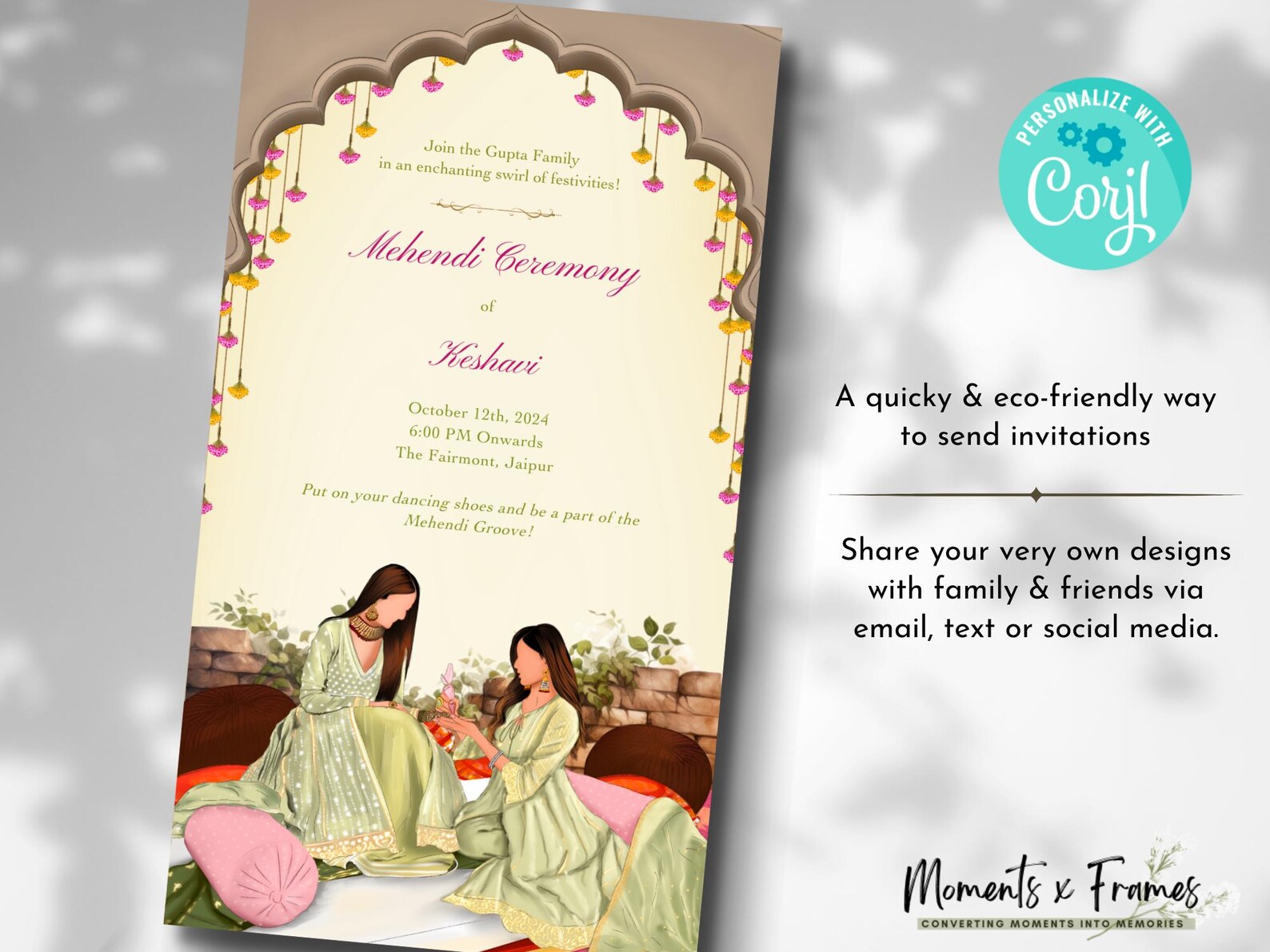 Buy Mehndi Invite Digital Mehendi Invitation, Mehndi Invitations ...