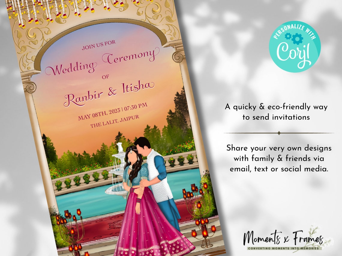 Jashn-e-bahara Indian Wedding Invite Template, Editable Digital ...