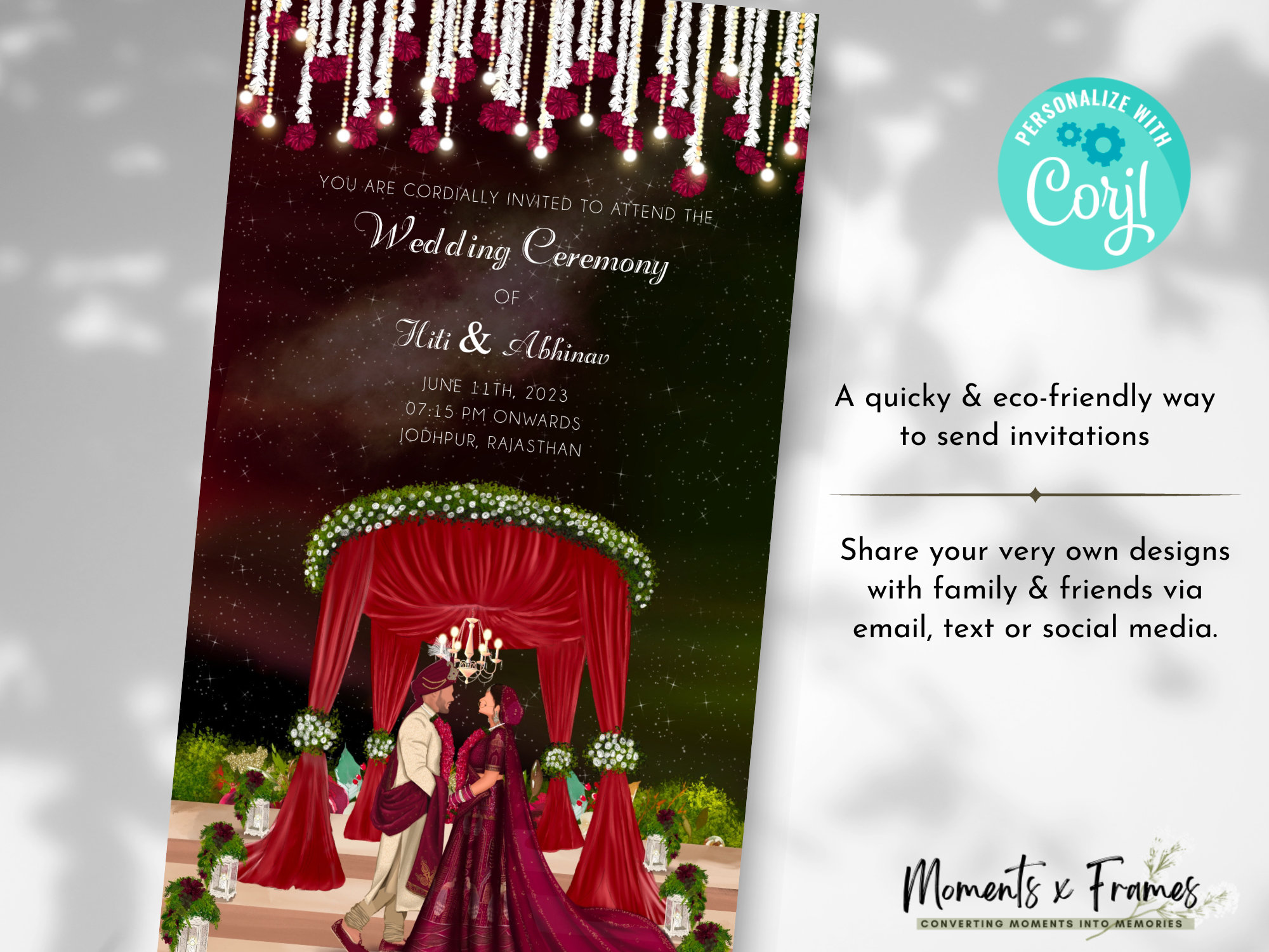 Hindu Wedding Invitation for Indian Wedding, Editable Digital ...