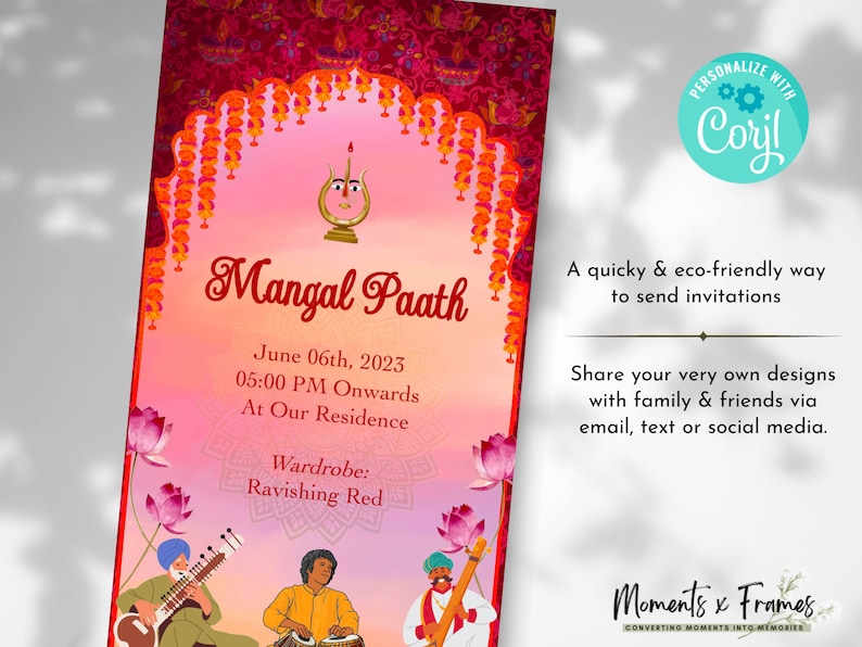 India Pooja Invitation for Mangal Path Kirtan for Mata Ki Chowki Invite ...