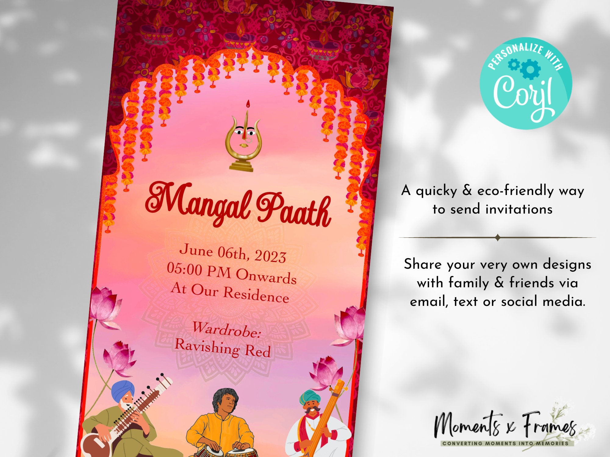 India Pooja Invitation for Mangal Path Kirtan for Mata Ki Chowki Invite ...