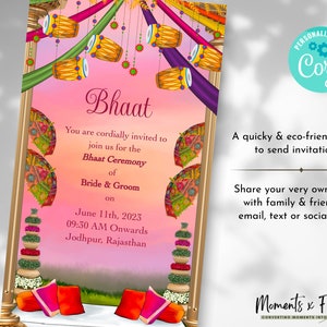 Buy Mayra Invite Bhaat Invite for Indian Wedding Invitation as Digital ...